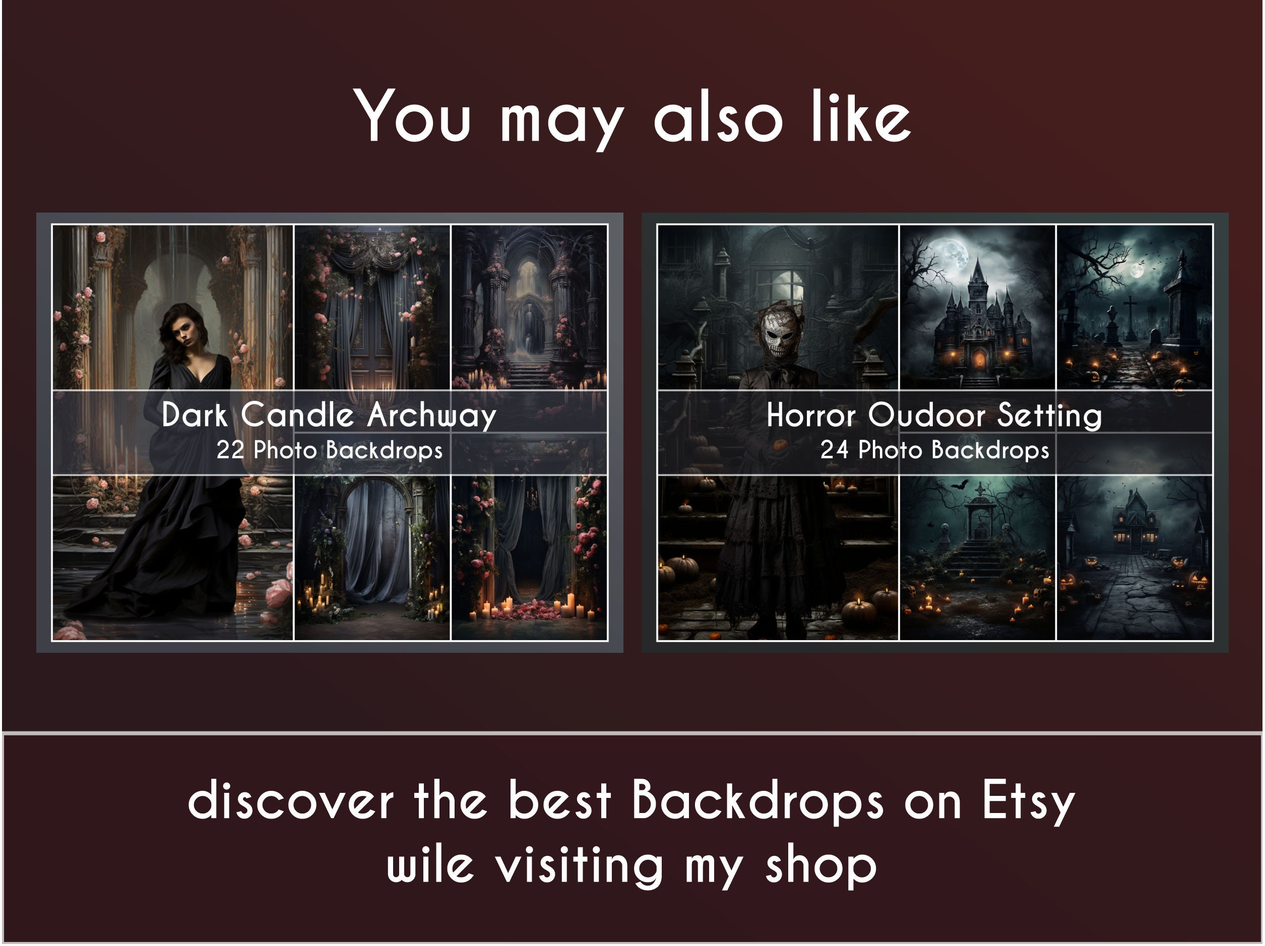 24 Photo Backdrop Set, Old Gothic Vampire Church Altar for Helloween - Etsy