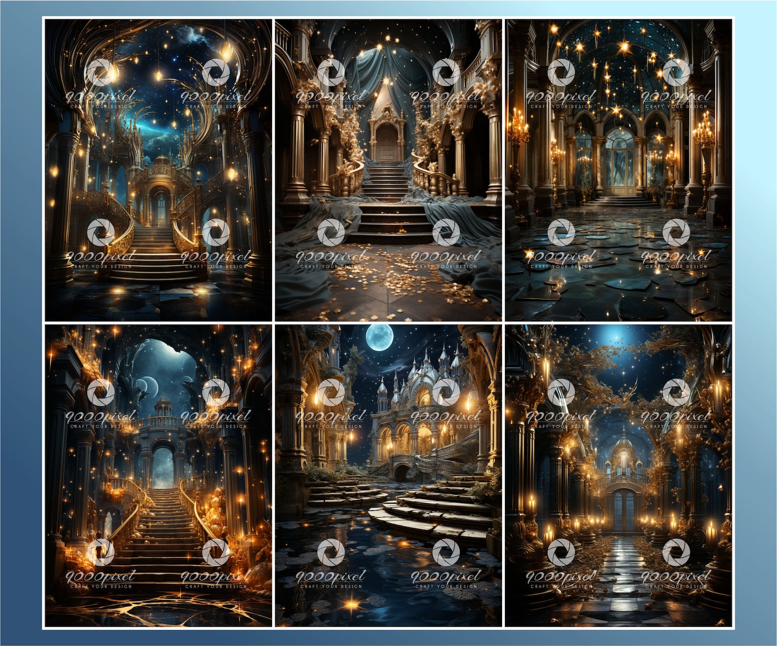 32 Photo Backdrop Set, Magic Starry Ceiling, Digital Background Fine ...