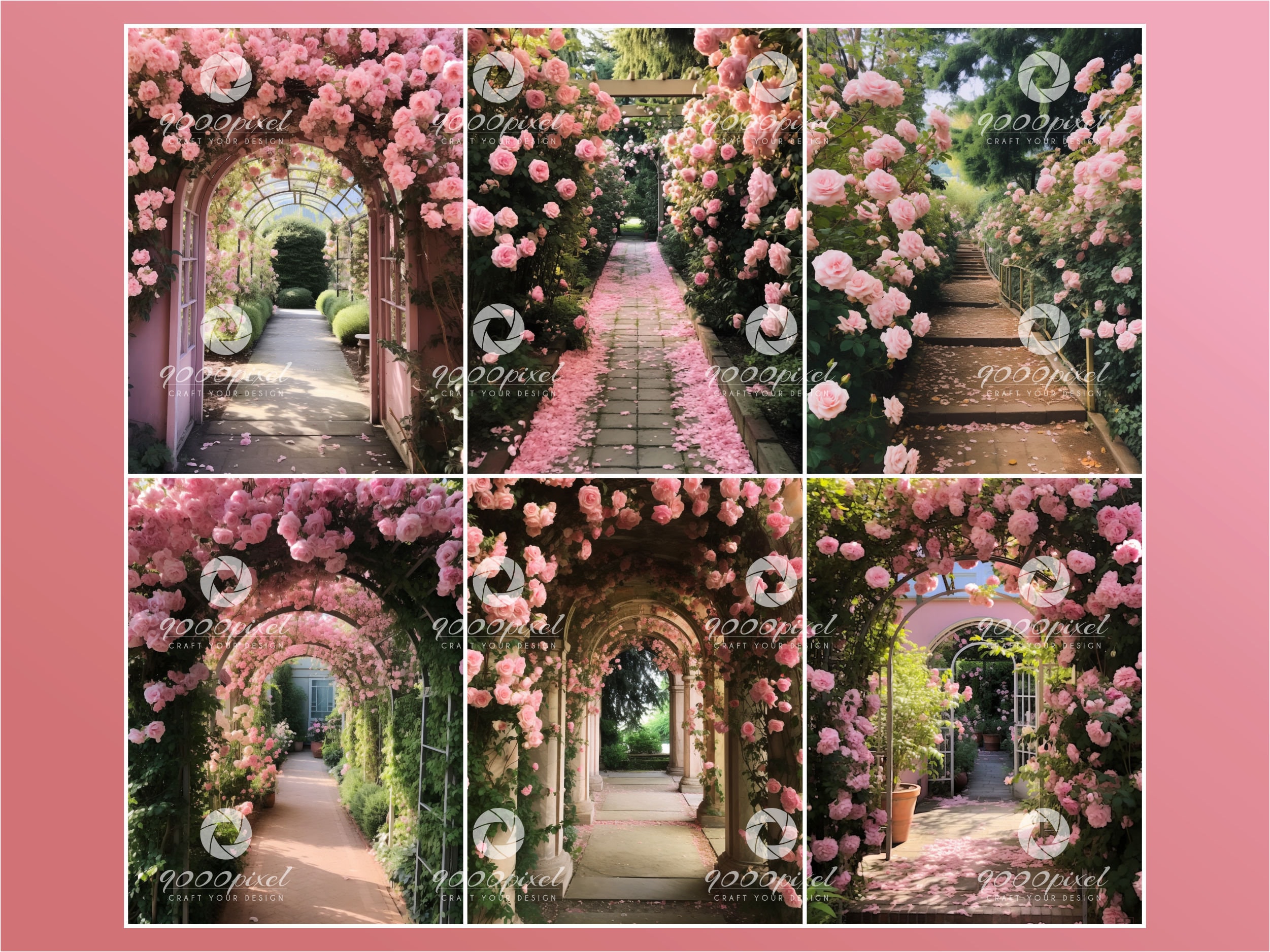 25 Photo Backdrops, Roses Pathway for Modeling, Wedding or Maternity ...