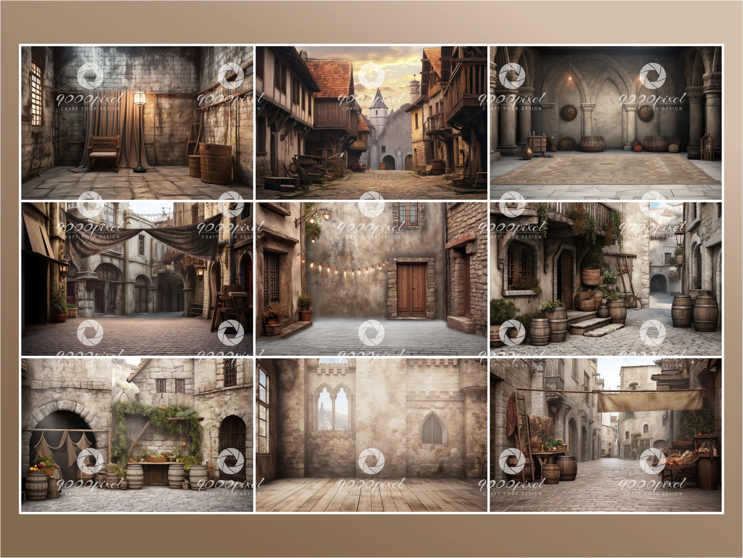 80 Digita Backdrops, Medieval Digital Art Photo Backdrops Set - Etsy
