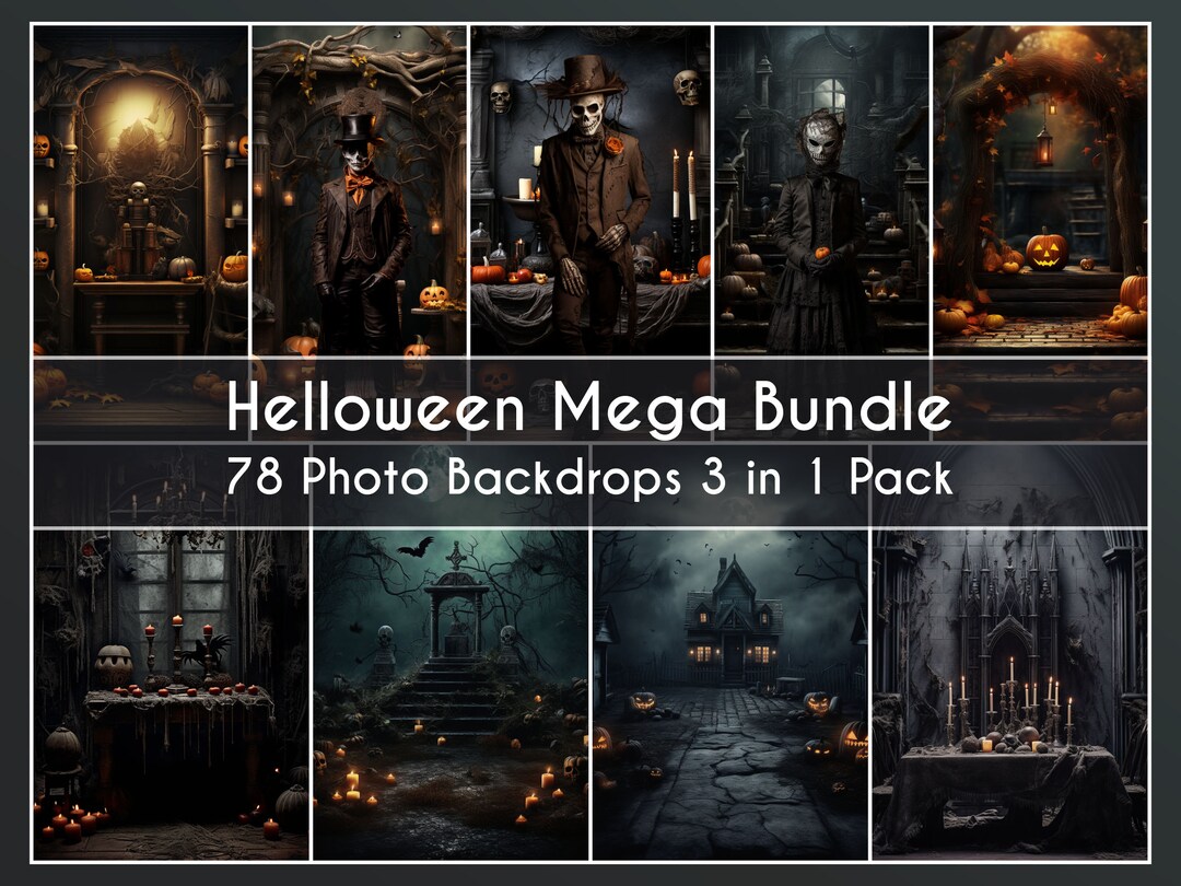 78 Photo Backdrop Set, Horror Halloween Backgrounds Mega Bundle - Etsy