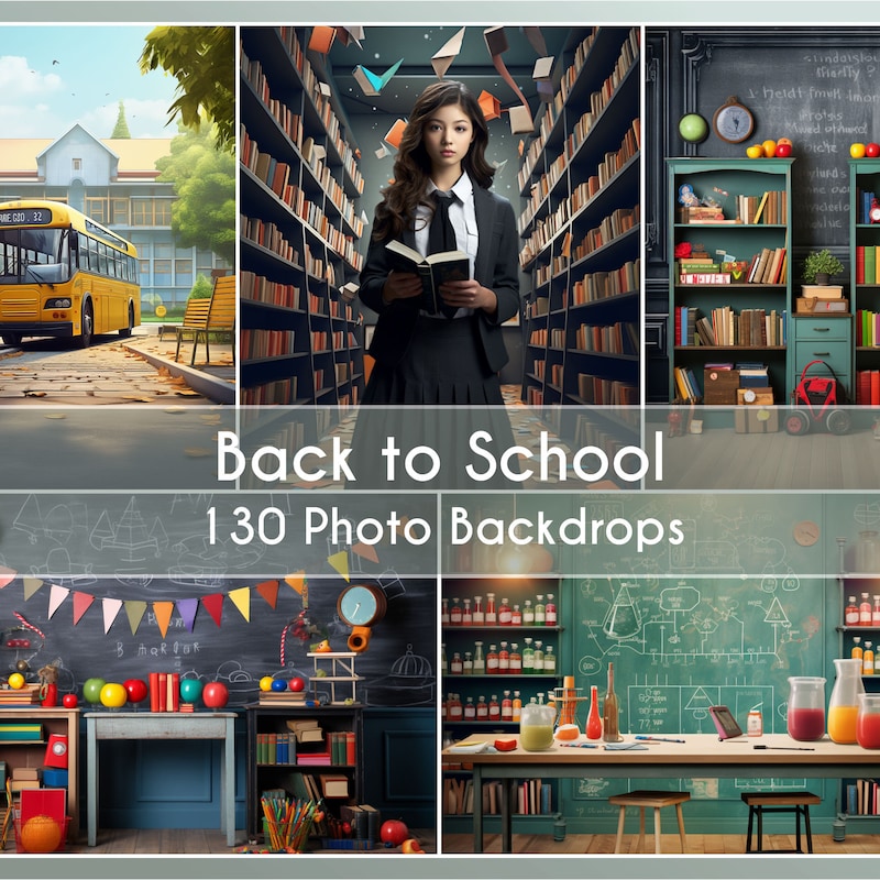 School Digital Background - Etsy