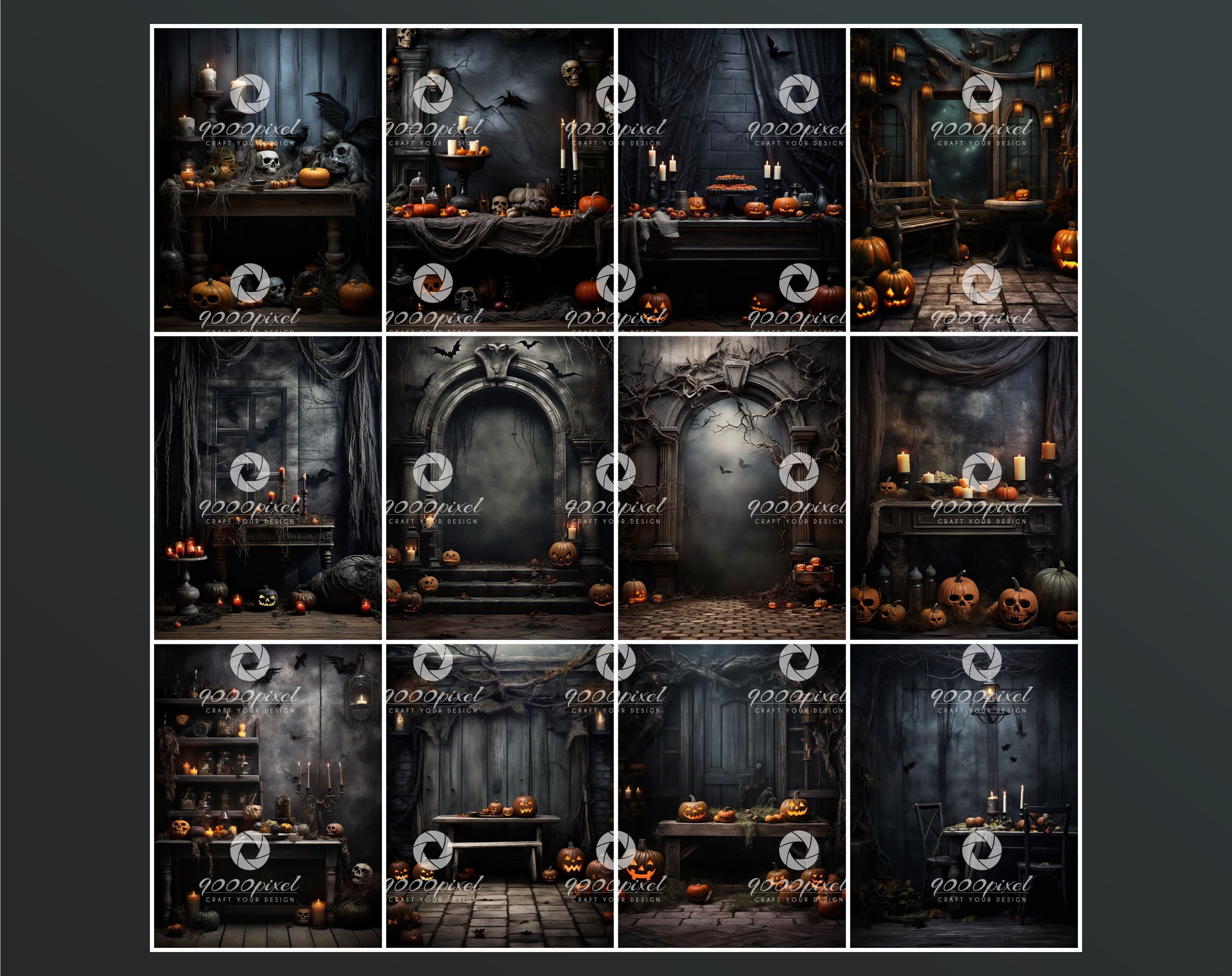 78 Photo Backdrop Set, Horror Halloween Backgrounds Mega Bundle - Etsy