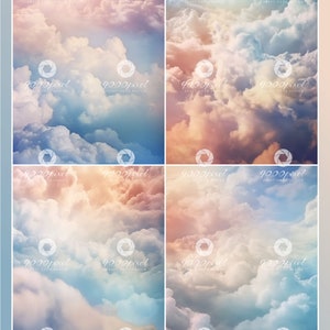 20 Photo Backdrop Set, Realistic Clouds Digital Background Fine Art ...