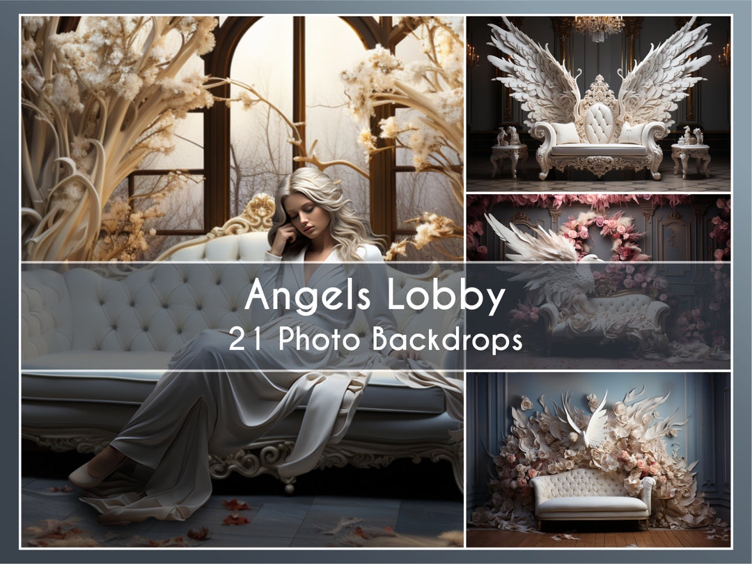 21 Photo Backdrop Set, Angels Lobby, Digital Background Fine Art Canva ...