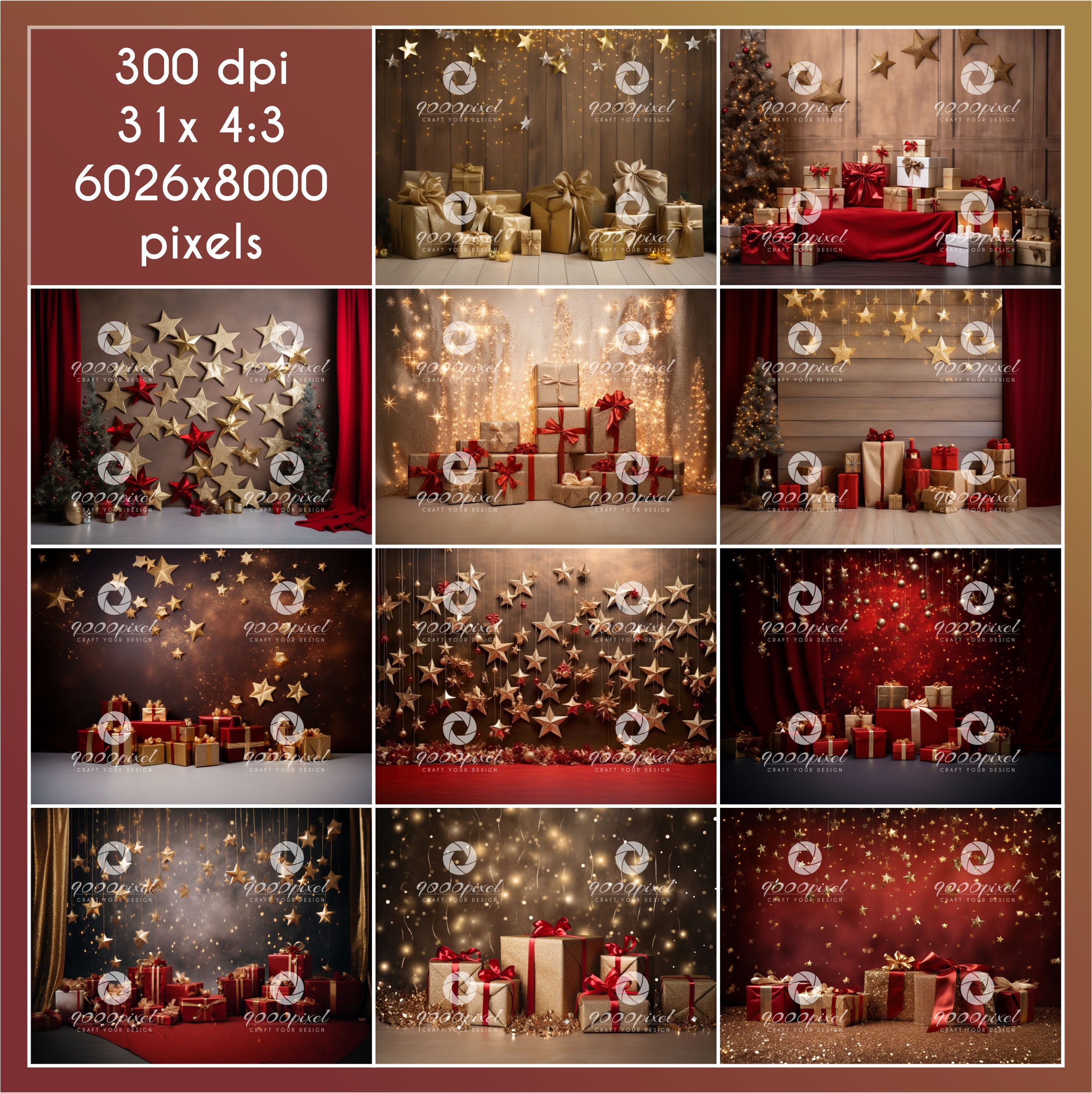 59 Fotokulissen Set, Christmas Backdrops, Digitale Hintergründe Fine ...
