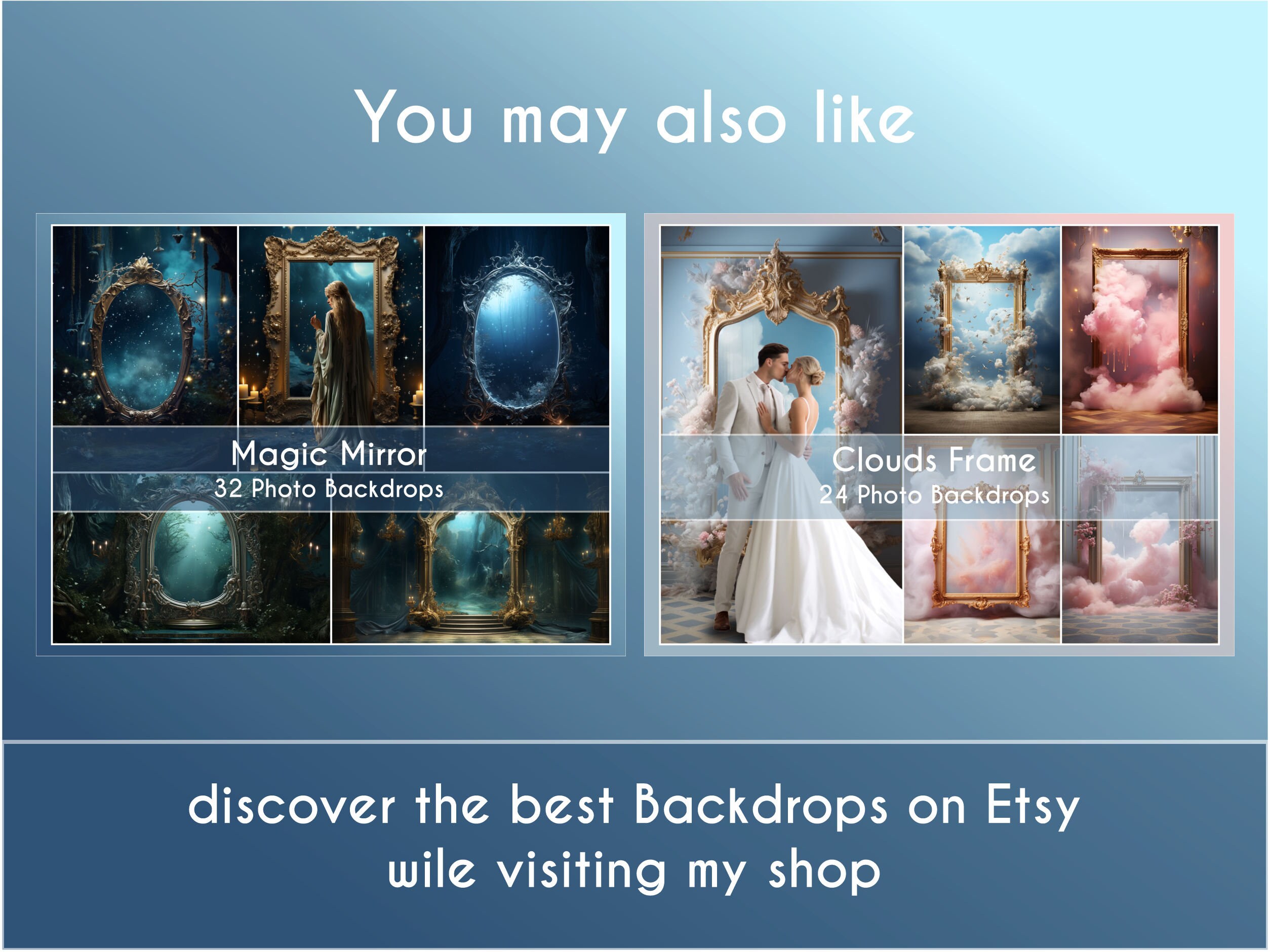 28 Photo Backdrop Set, Magical Mirror, Digital Background Fine Art ...