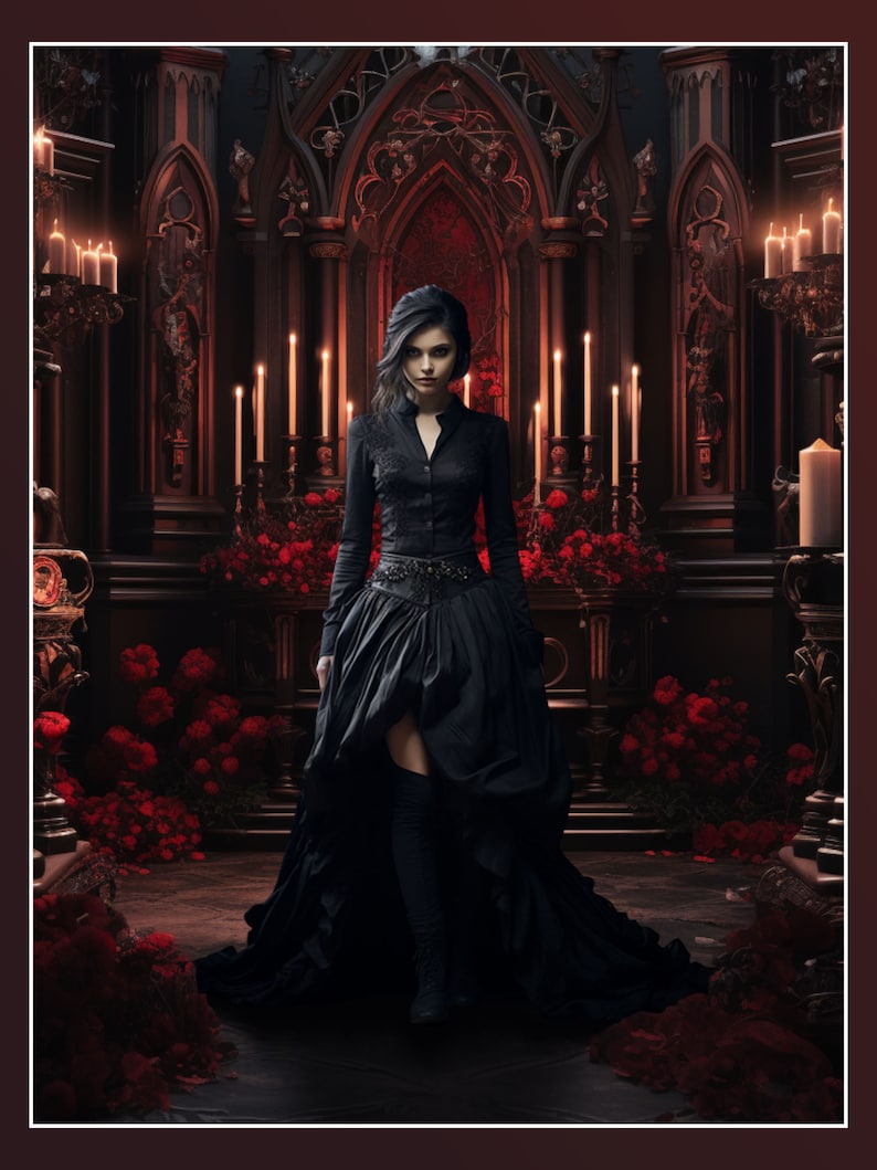 24 Photo Backdrop Set, Old Gothic Vampire Church Altar for Helloween - Etsy