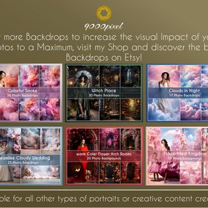 20 Photo Backdrop Set, Realistic Clouds Digital Background Fine Art ...