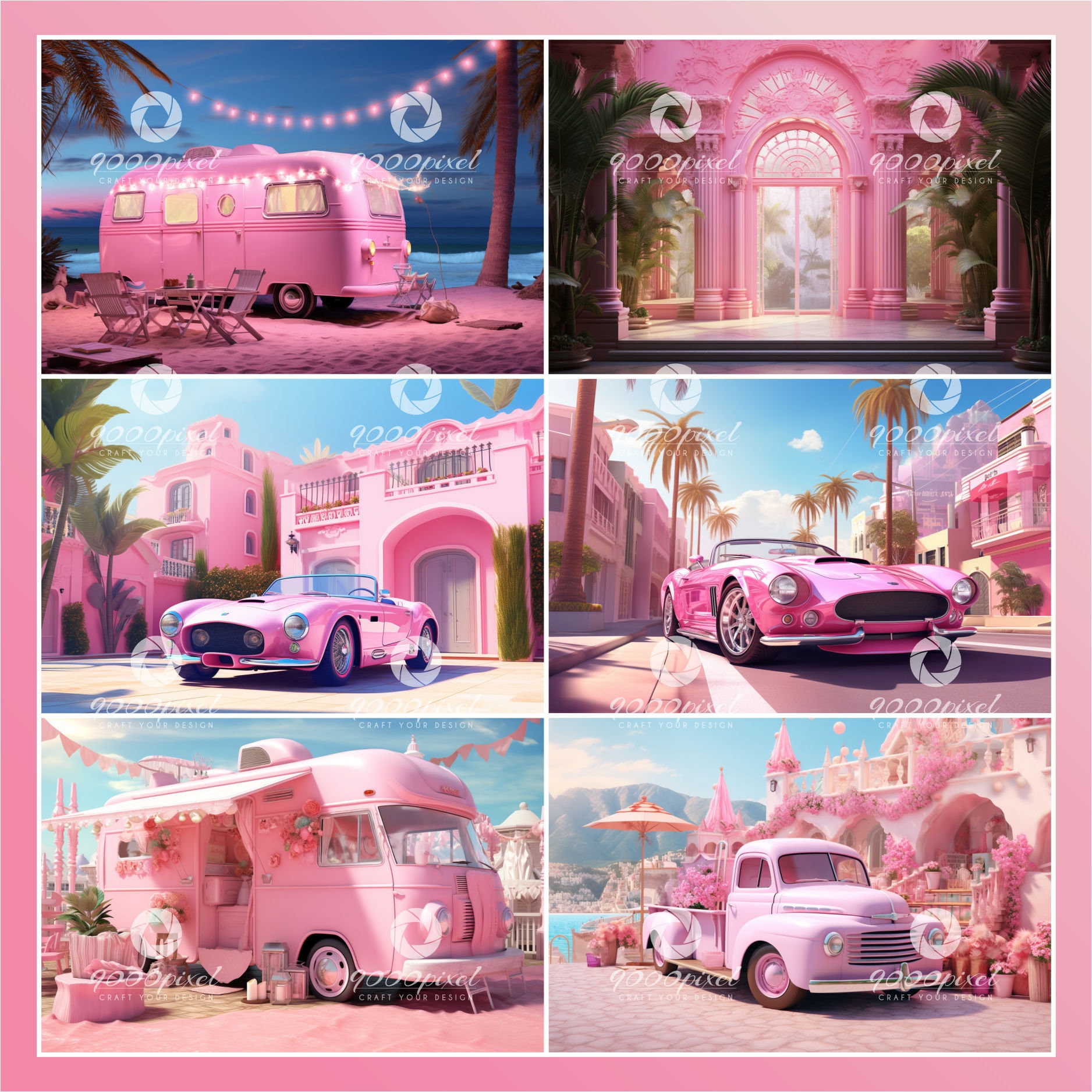 30 Photo Backdrop Set, Barbie on Vacation Backgrounds - Etsy