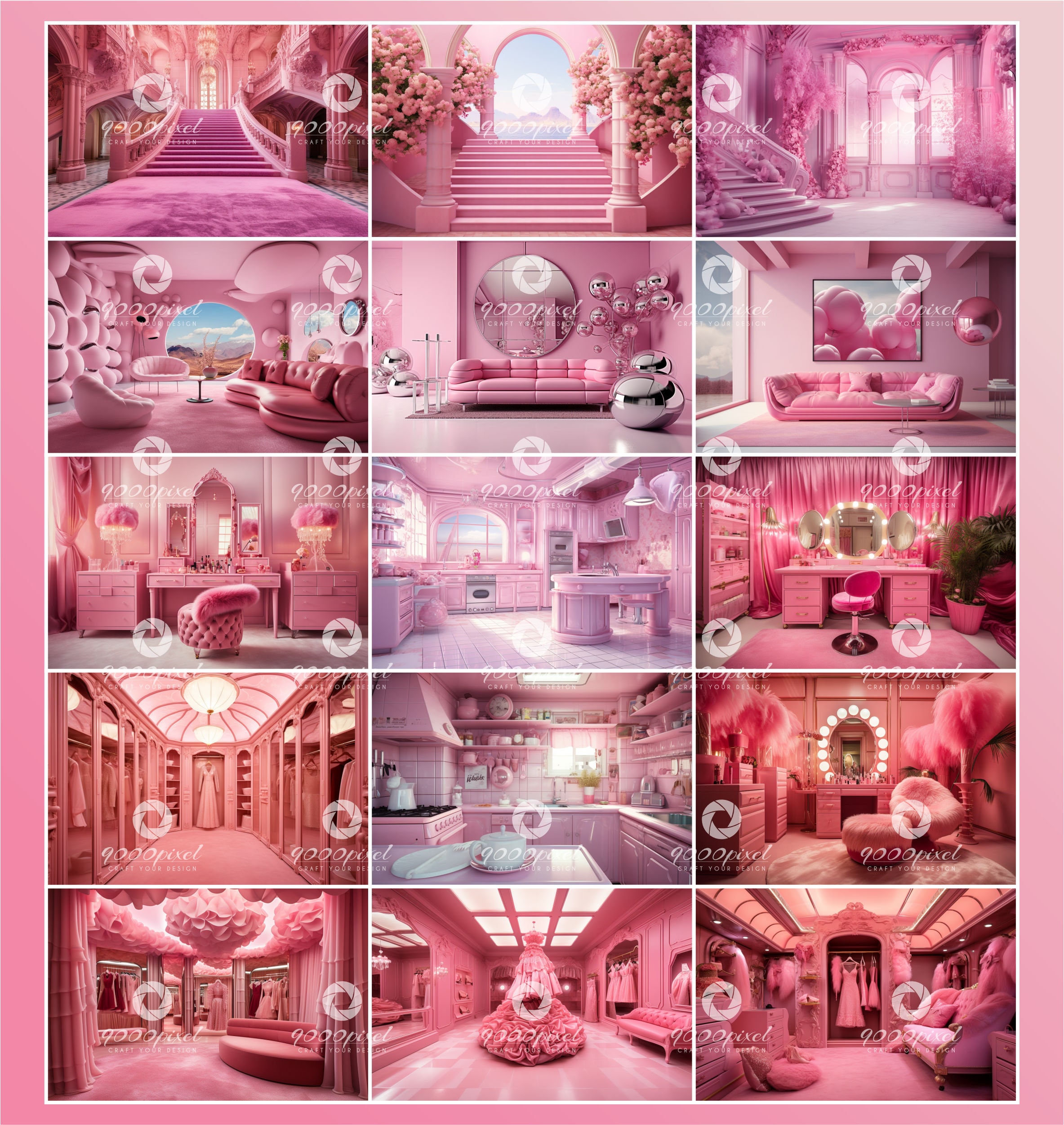 90 Photo Backdrop Set, Barbie Scenario Backgrounds Mega Bundle - Etsy