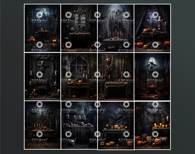 78 Photo Backdrop Set, Horror Halloween Backgrounds Mega Bundle - Etsy