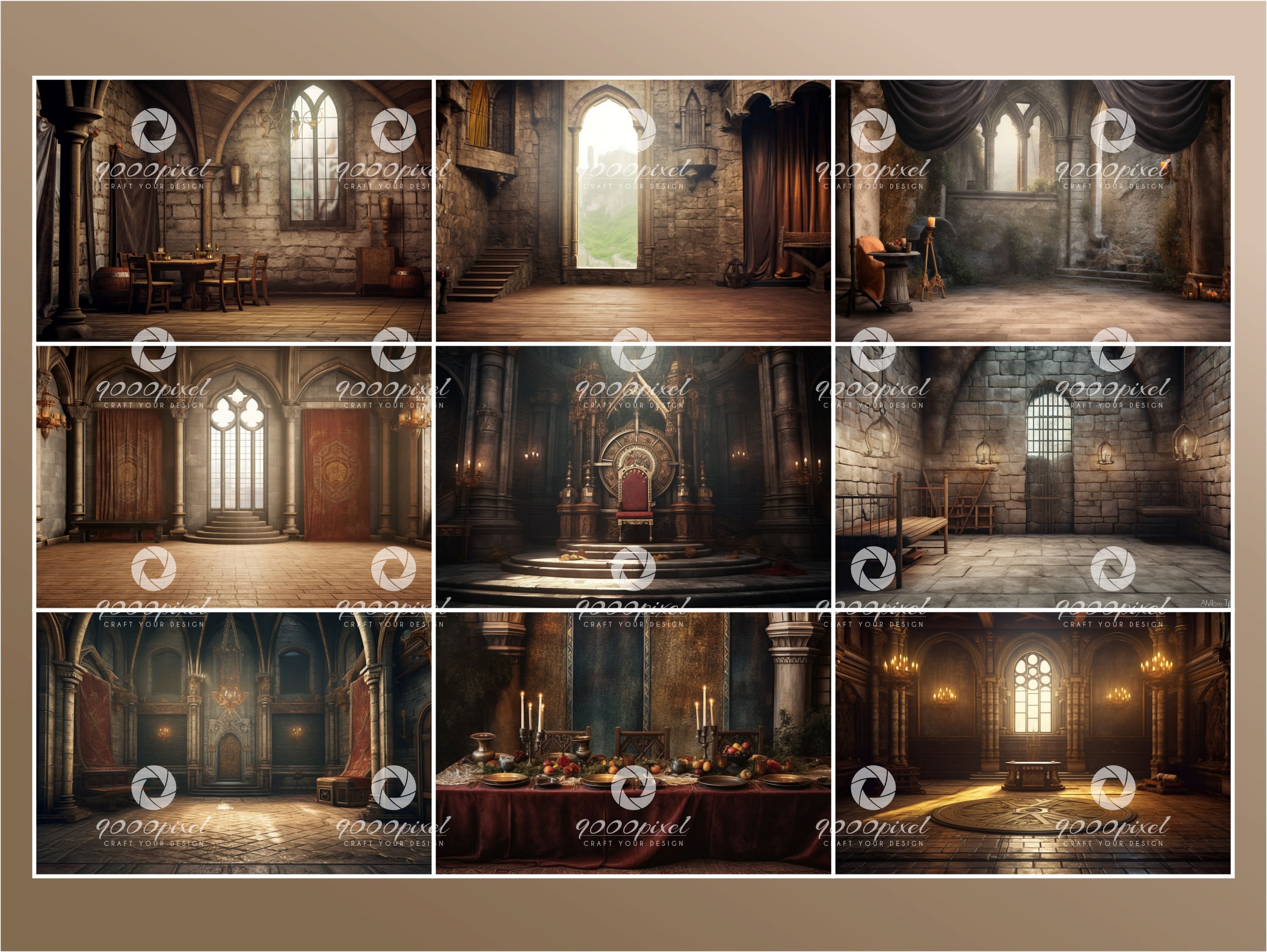 80 Digita Backdrops, Medieval Digital Art Photo Backdrops Set - Etsy