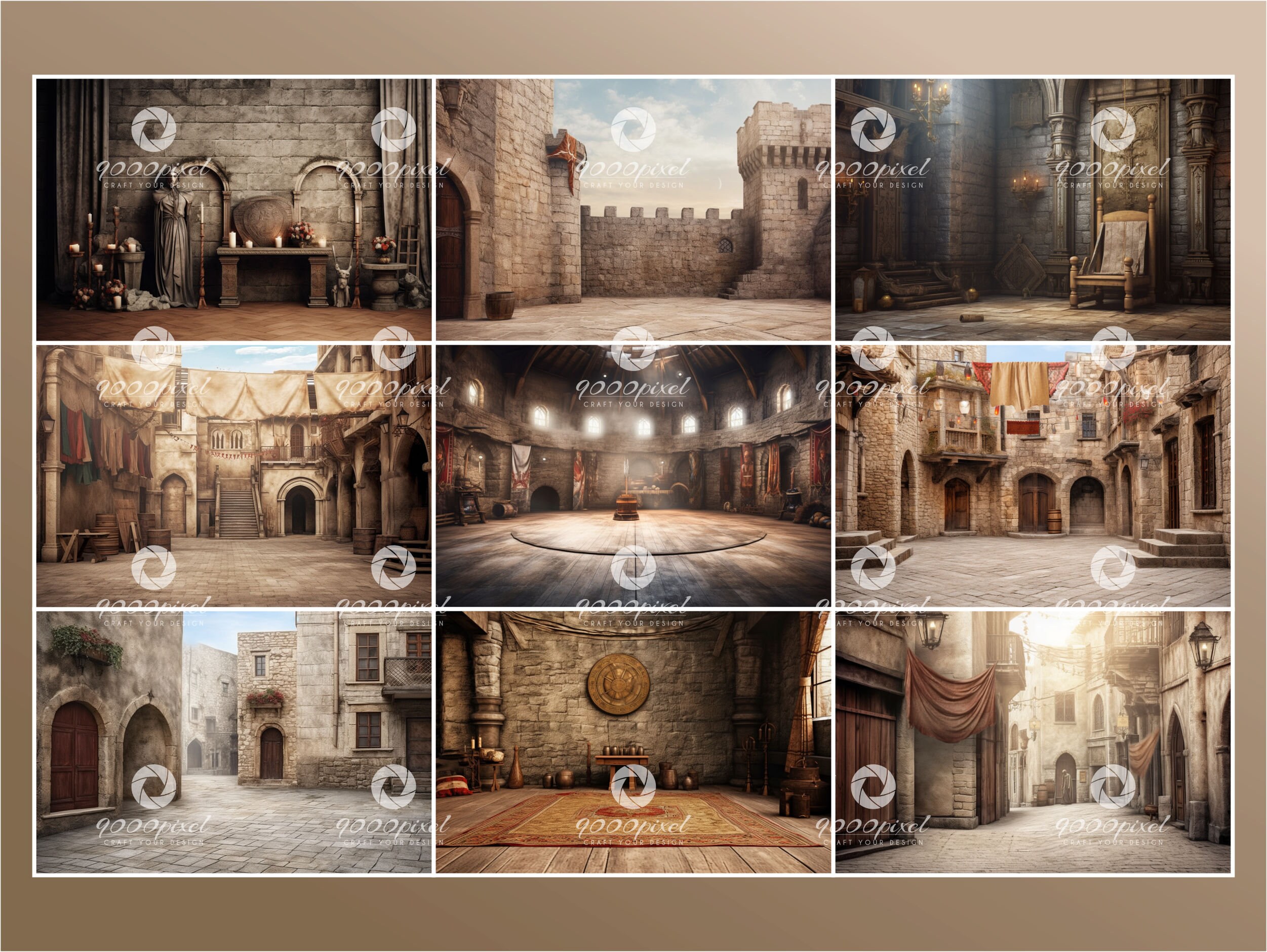 80 Digita Backdrops, Medieval Digital Art Photo Backdrops Set - Etsy