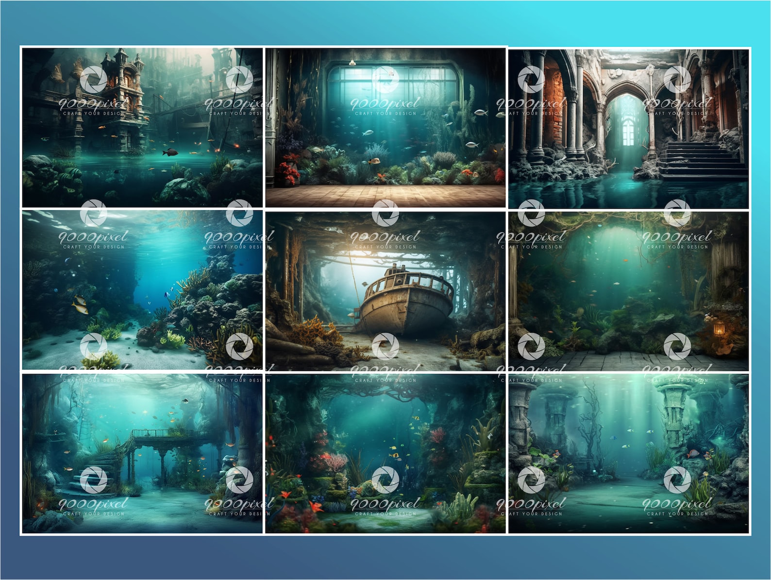 85 Underwater Photo Backdrops Set in a Fantastic Underwater World - Etsy