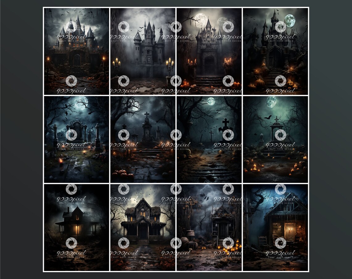 78 Photo Backdrop Set, Horror Halloween Backgrounds Mega Bundle - Etsy