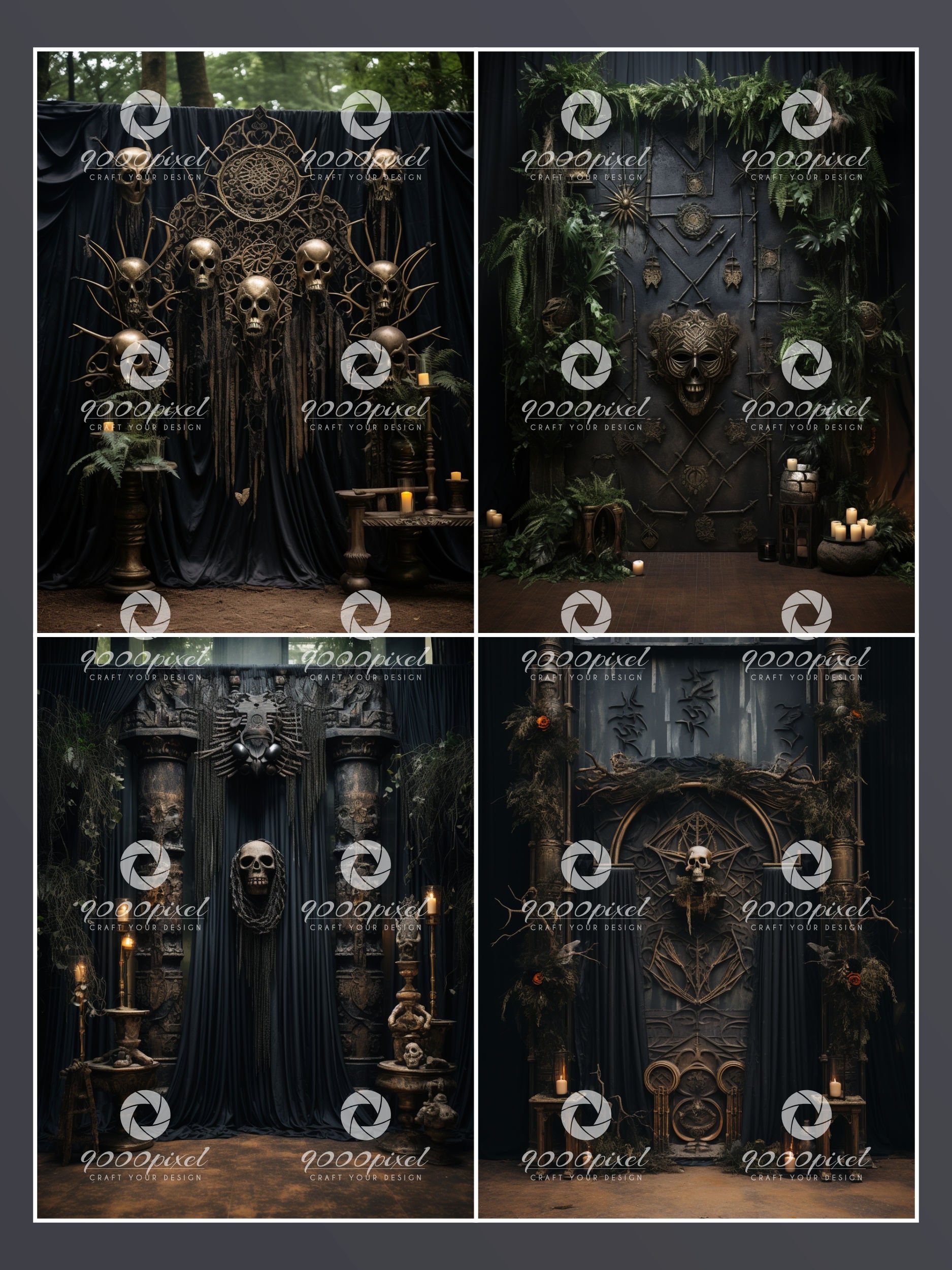 22 Photo Backdrops, Gothic Masks Digital Art Photo Background Set - Etsy