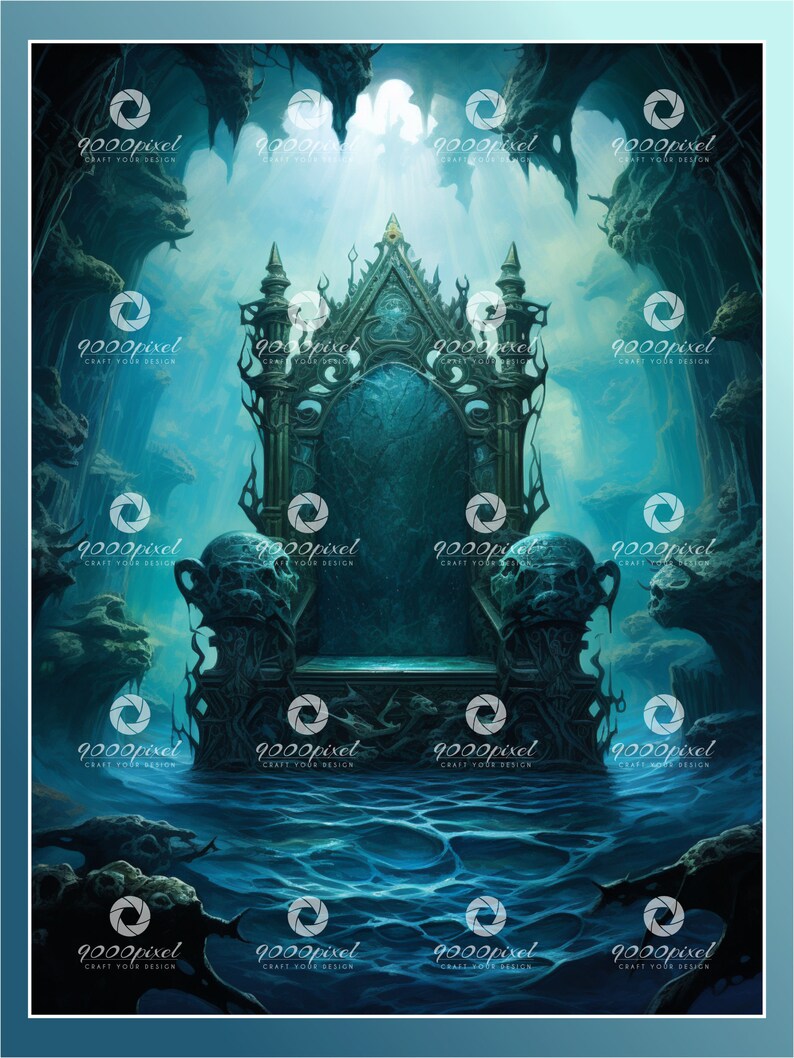 12 Underwater Photo Backdrops Set, Underwater Throne in a Fantastic ...