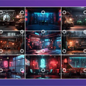 80 Photo Backdrops Set in Cyberpunk Style for a Trip Into the Future - Etsy