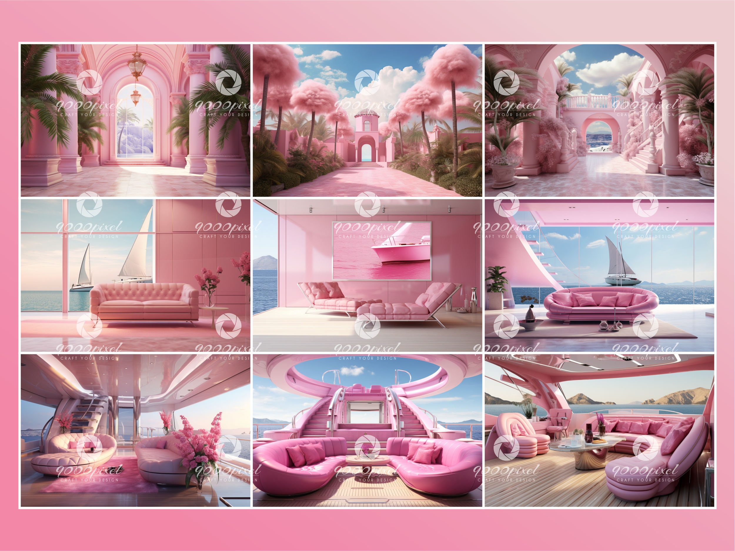 30 Photo Backdrop Set, Barbie on Vacation Backgrounds - Etsy