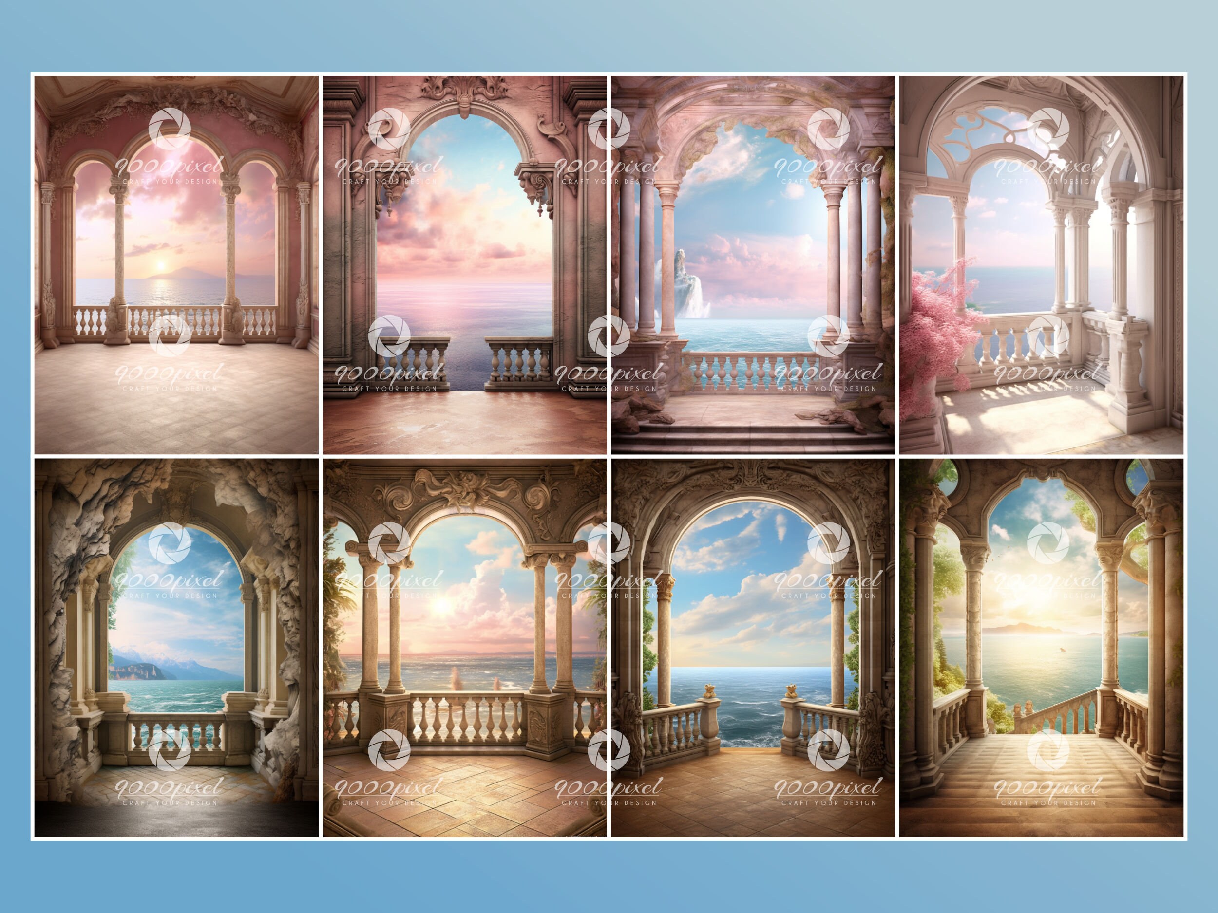 40 Photo Backdrops, Balcony Backdrop Set for the Best Shot of Your ...