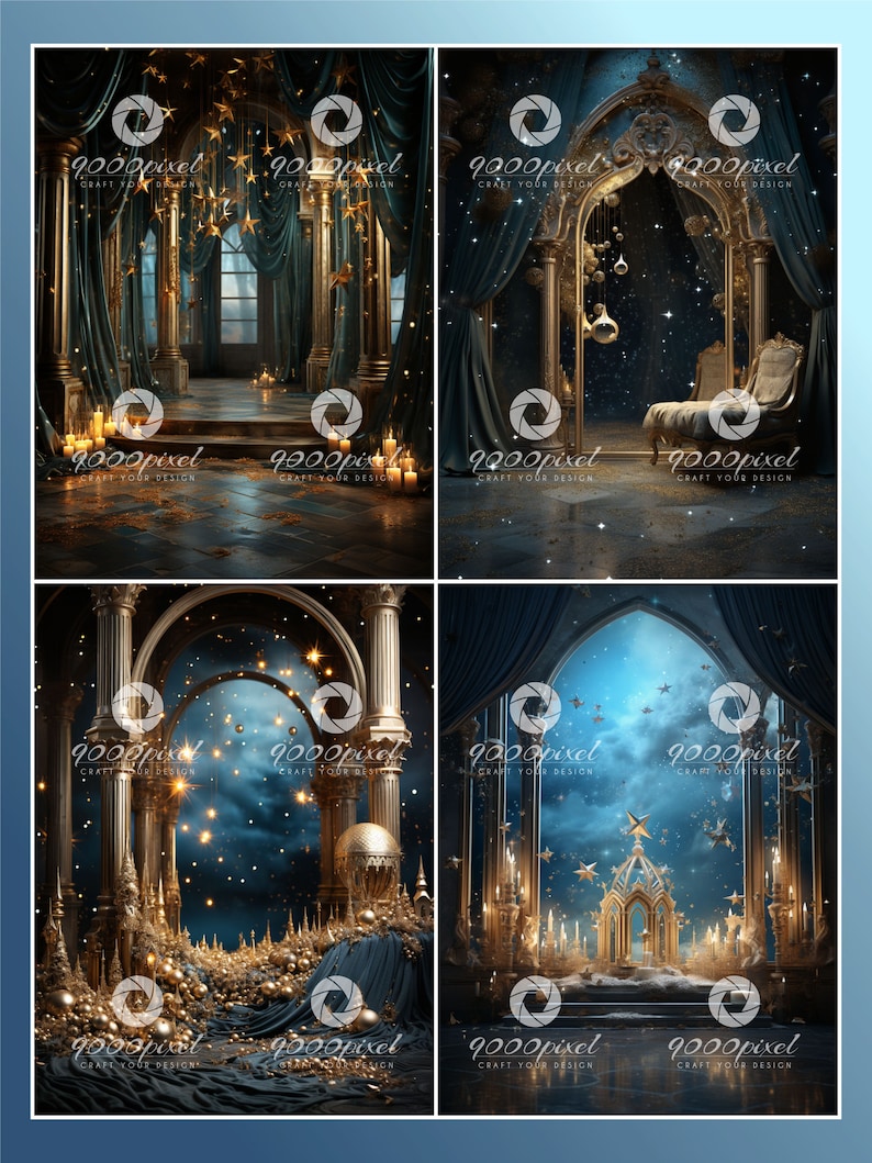 32 Photo Backdrop Set, Magic Starry Ceiling, Digital Background Fine ...