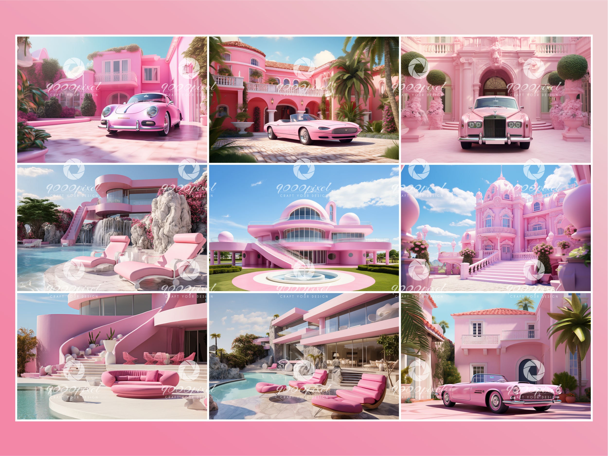 30 Photo Backdrop Set, Barbies Mansion Dreamhouse Backgrounds - Etsy