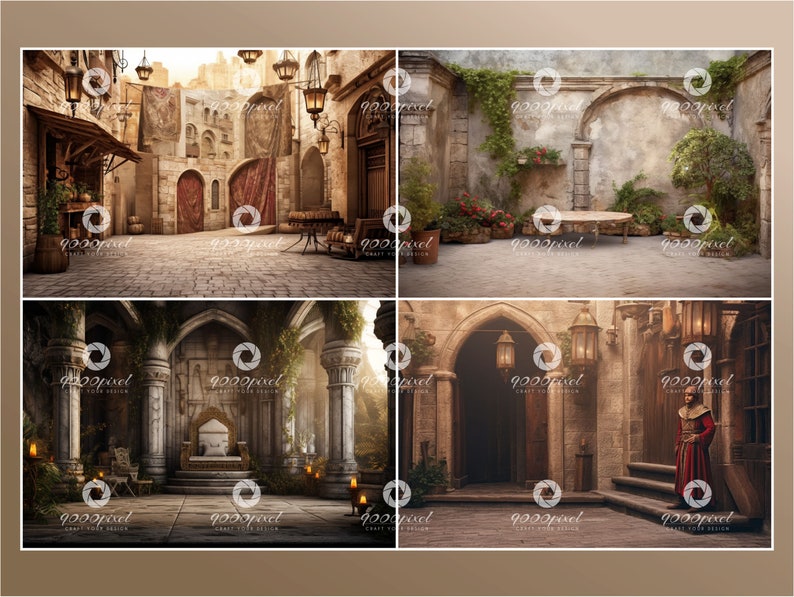 80 Digita Backdrops, Medieval Digital Art Photo Backdrops Set - Etsy