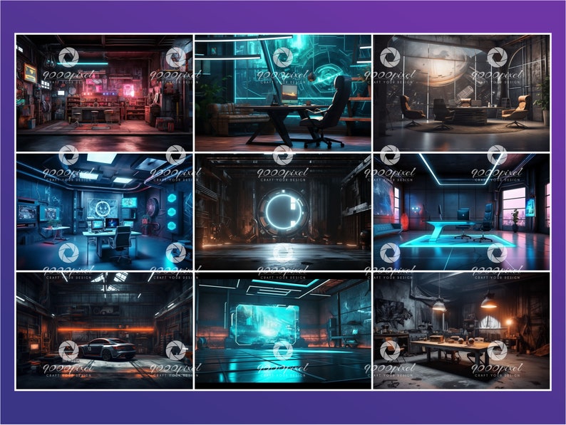 80 Photo Backdrops Set in Cyberpunk Style for a Trip Into the Future - Etsy