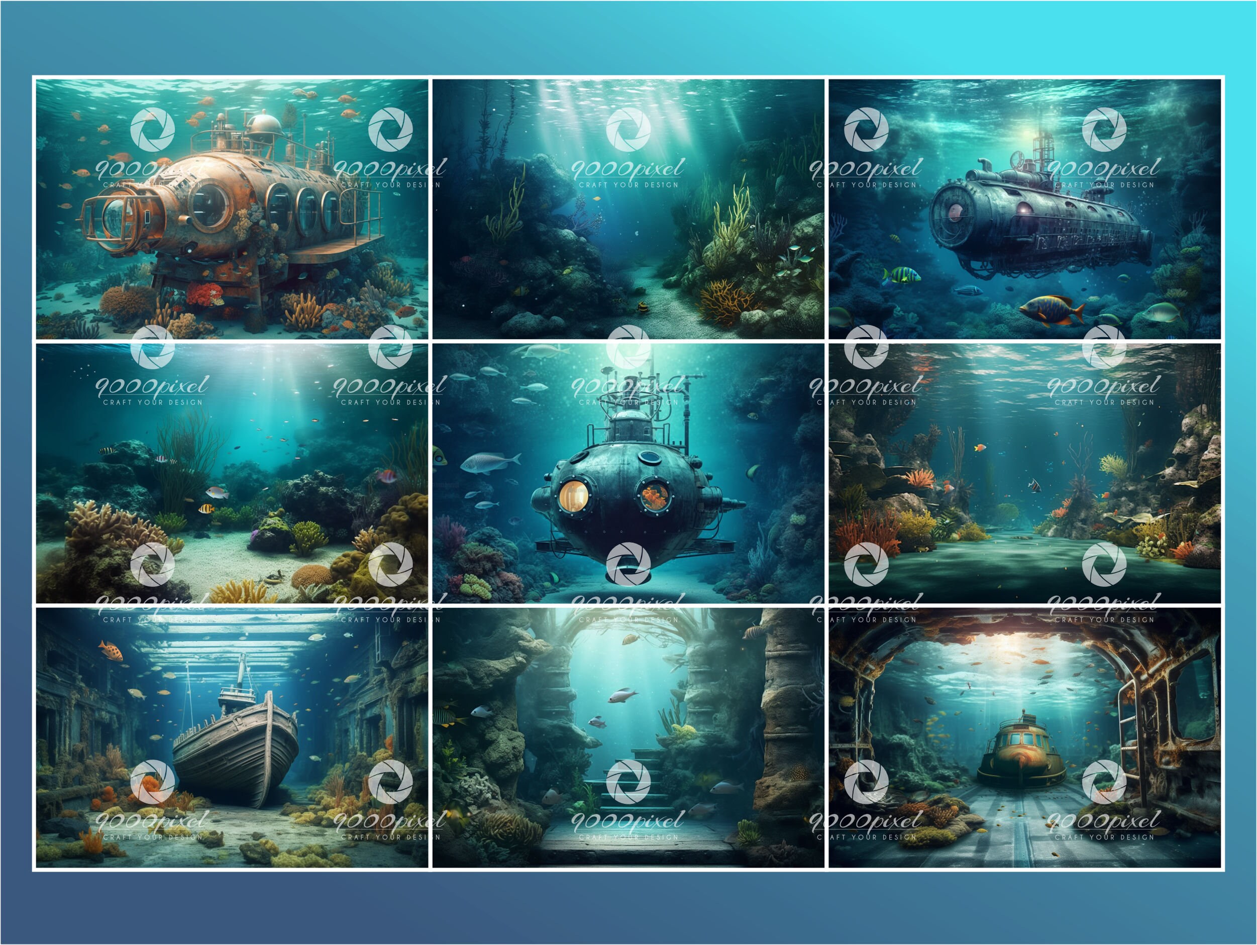 85 Underwater Photo Backdrops Set in a Fantastic Underwater World - Etsy