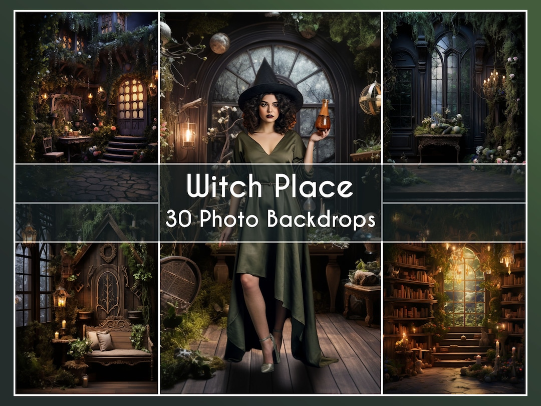 30 Photo Backdrop Set, Witch Place Backkgrounds, Helloween Pictures - Etsy
