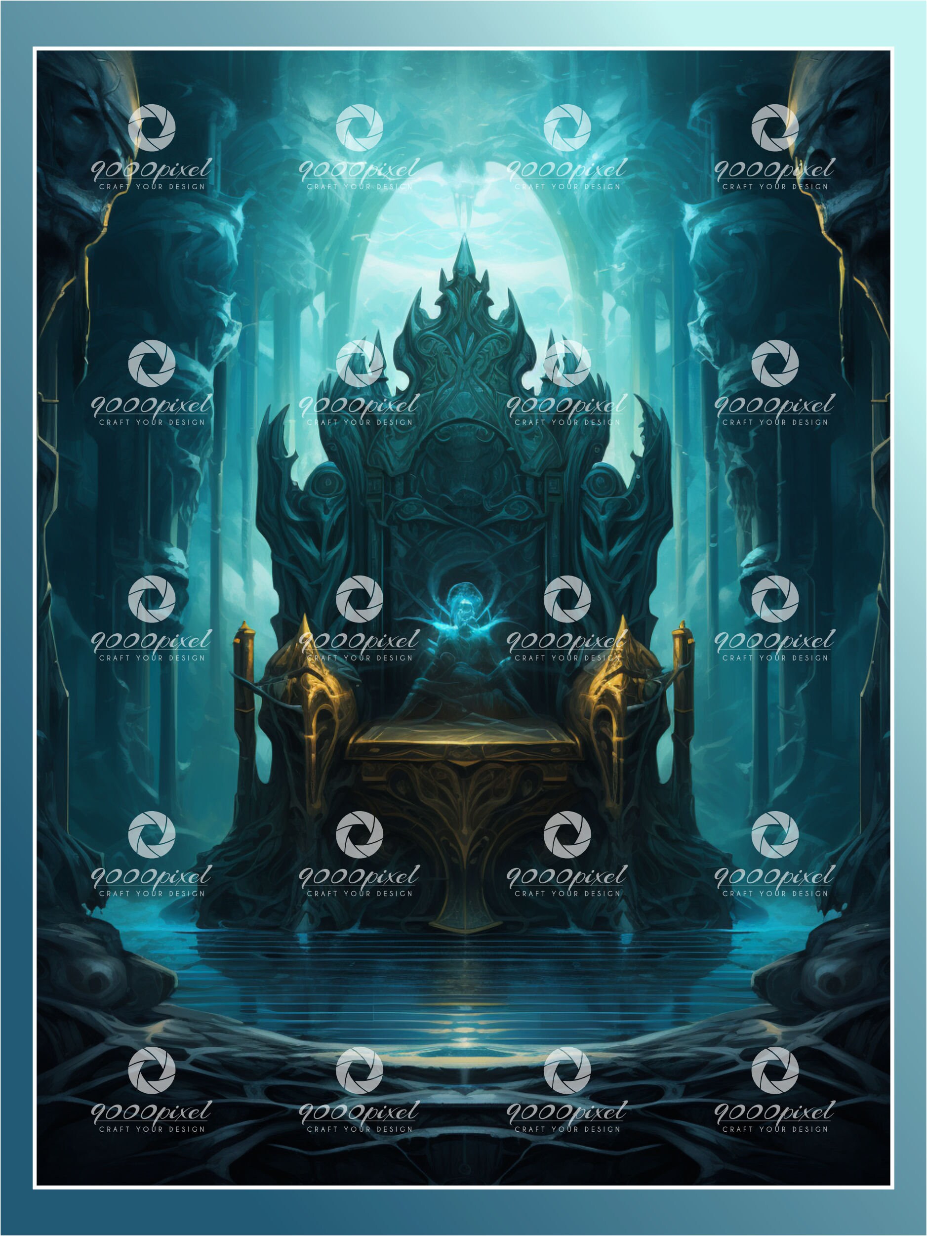 12 Underwater Photo Backdrops Set, Underwater Throne in a Fantastic ...