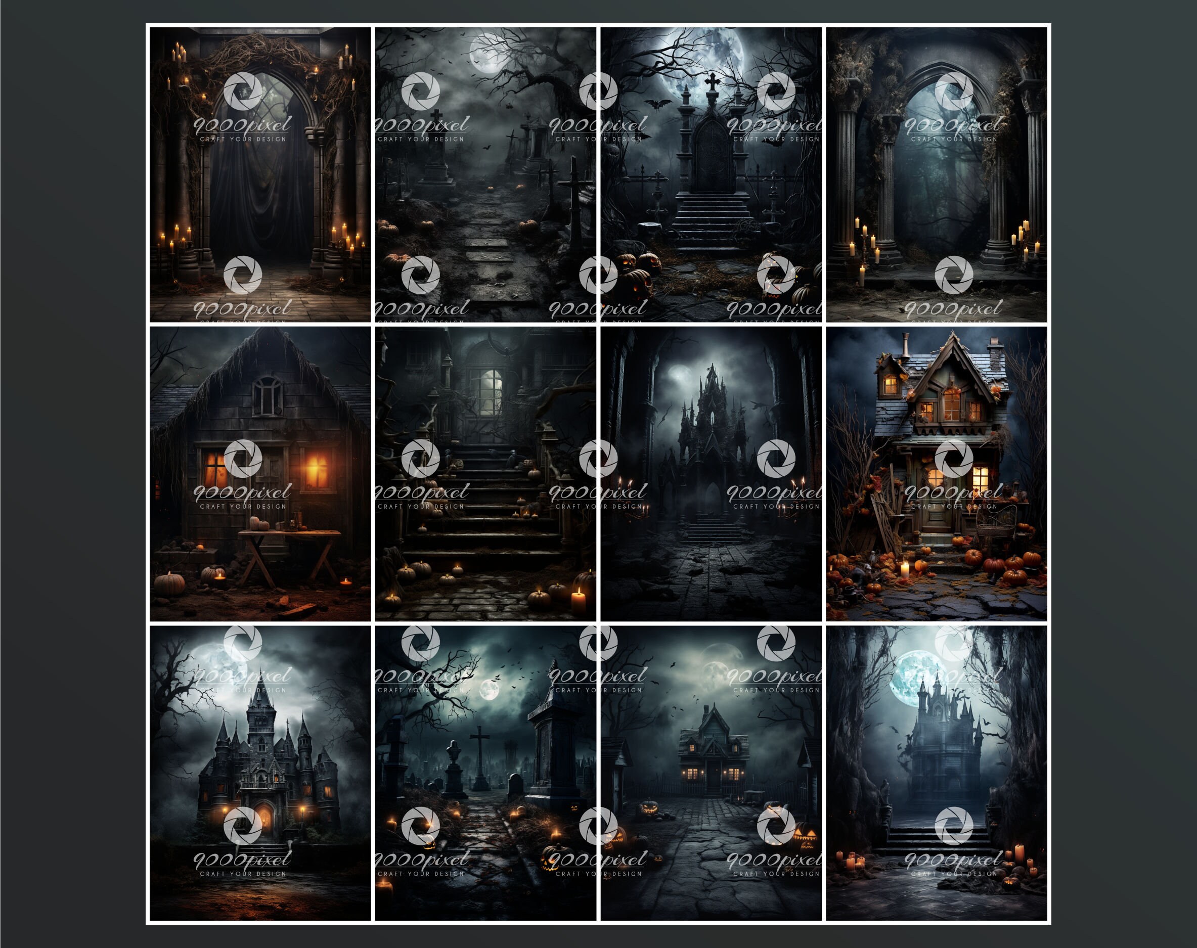 78 Photo Backdrop Set, Horror Halloween Backgrounds Mega Bundle - Etsy