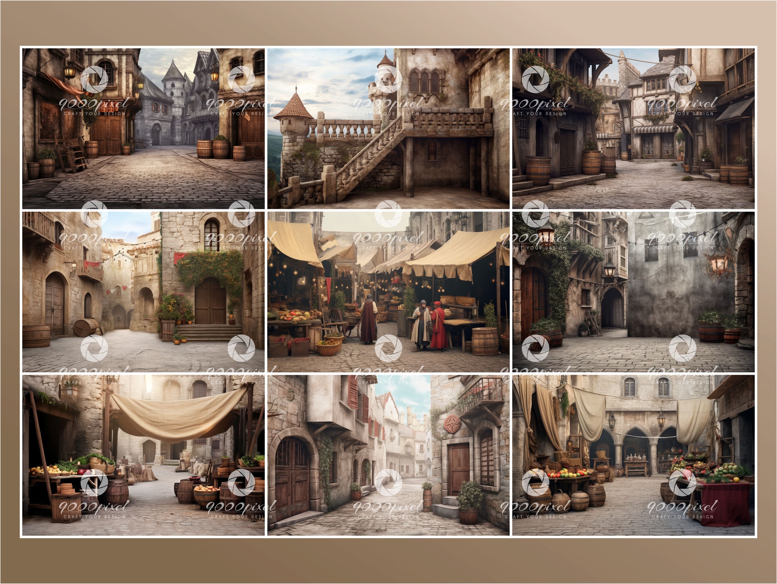 80 Digita Backdrops, Medieval Digital Art Photo Backdrops Set - Etsy