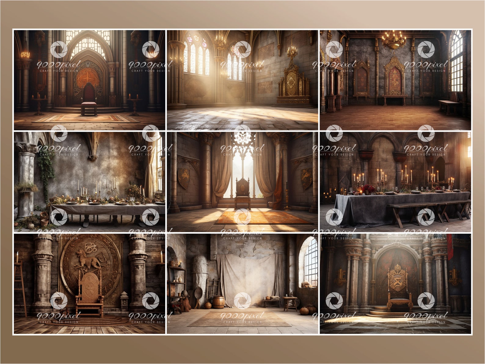 80 Digita Backdrops, Medieval Digital Art Photo Backdrops Set - Etsy