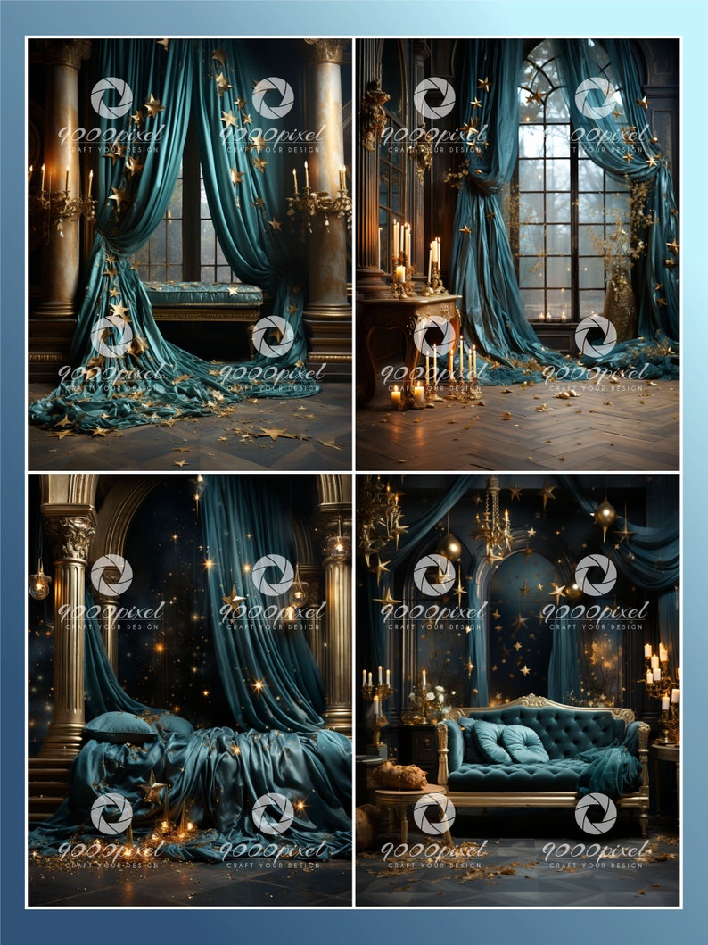 32 Photo Backdrop Set, Magic Starry Ceiling, Digital Background Fine ...