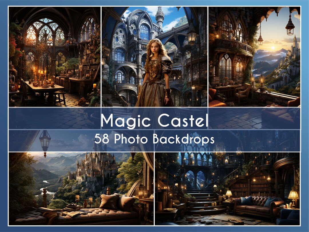 58 Photo Backdrop Set, Magic Castle, Digital Background Fine Art Canva ...