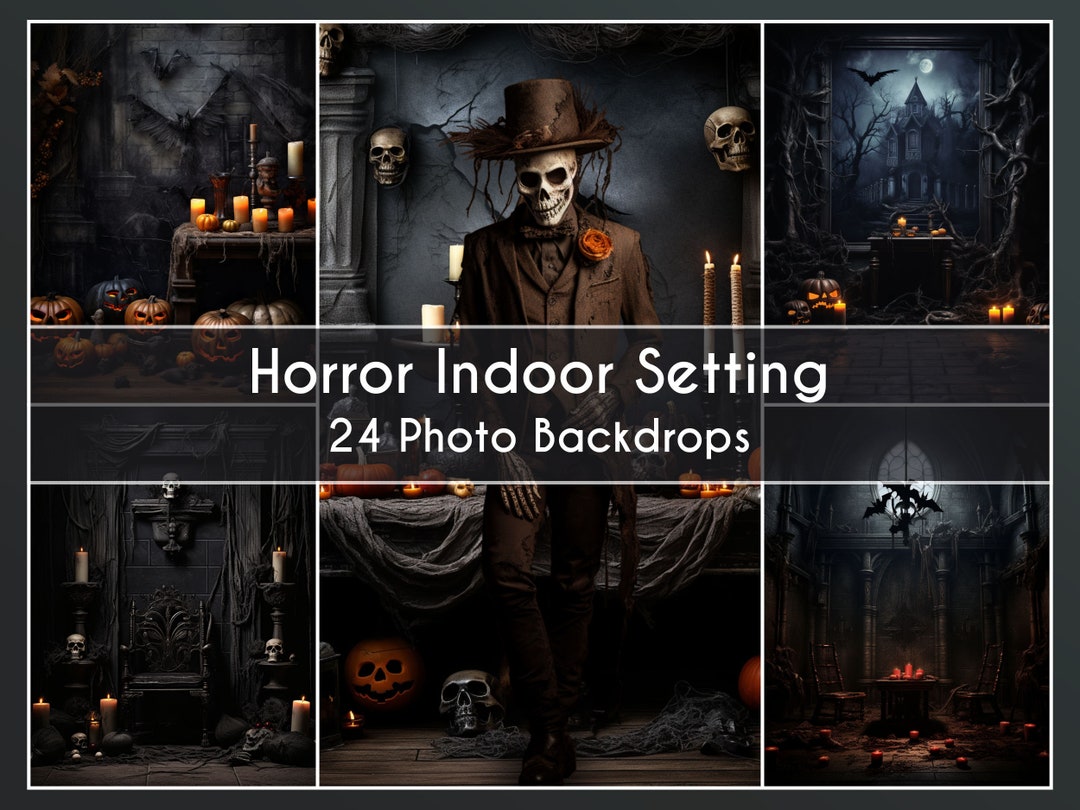 24 Photo Backdrop Set, Horror Halloween Backgrounds Indoor - Etsy