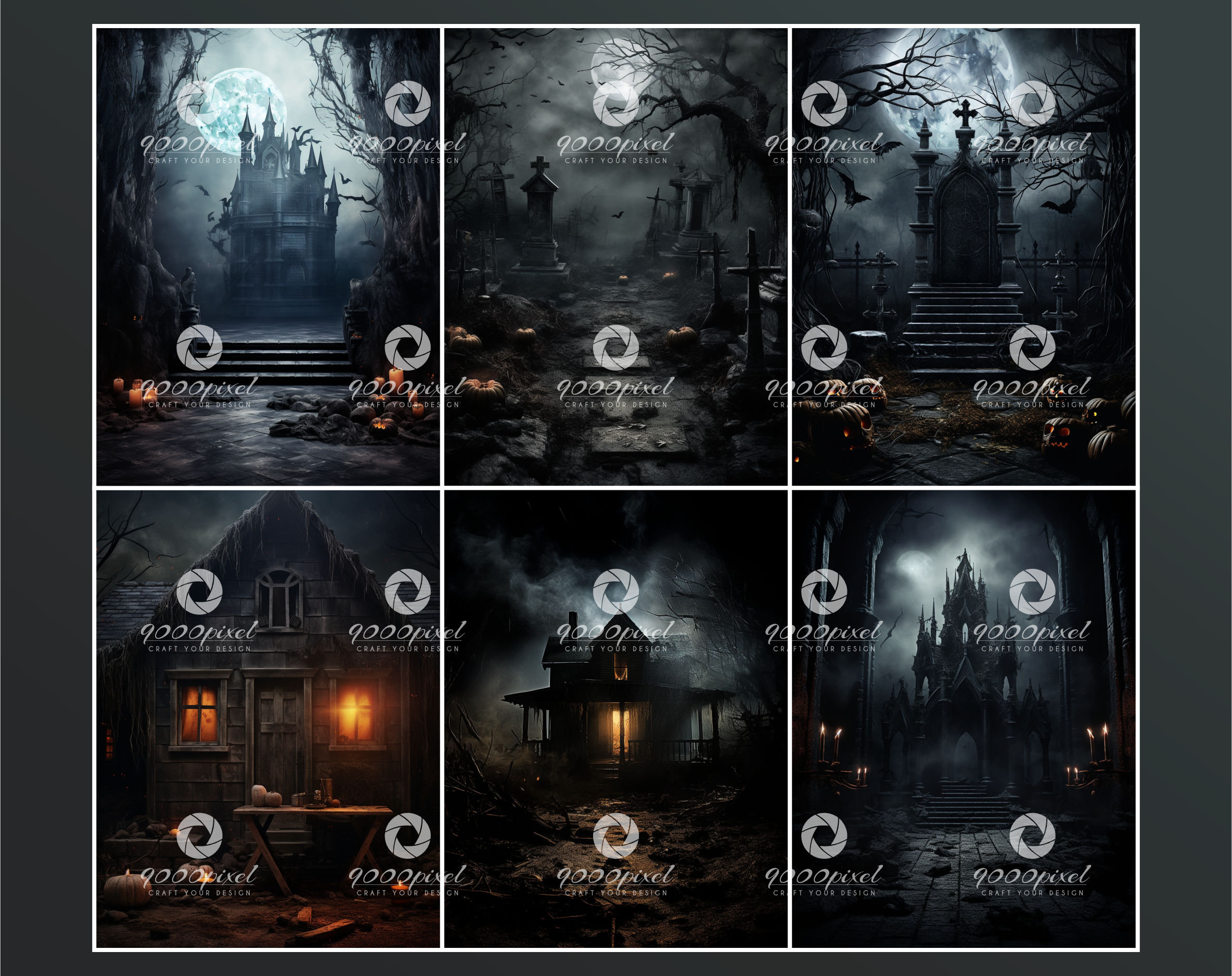 24 Photo Backdrop Set, Horror Halloween Backgrounds Oudoor - Etsy Canada