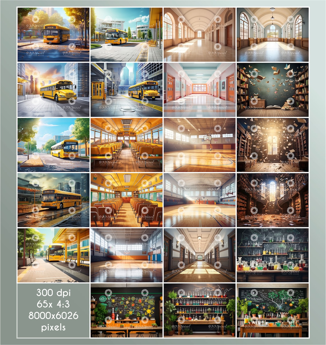 130 Photo Backdrop Set, Back to School, Digital Background Fine Art ...