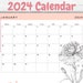 Digital 2024 Calendar, Printable Calendar, Birth Flower Calendar ...