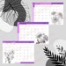 Digital 2024 Calendar, Printable Calendar, Birth Flower, Organisation ...