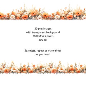 Fall Flower Border Clipart Autumn Floral Borders Clip Art Watercolor ...