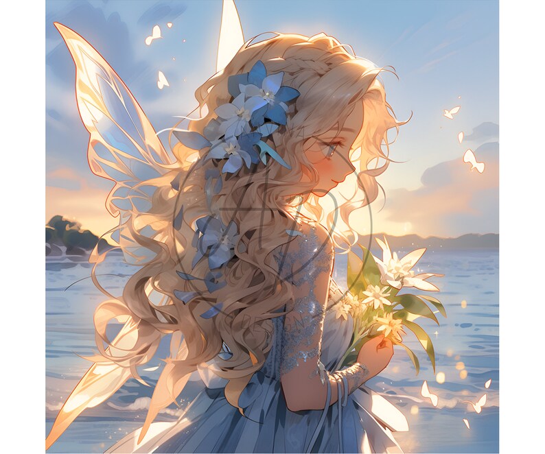 Beautiful Fairy Printable Clipart Fae Art Print Fairy Digital Poster ...