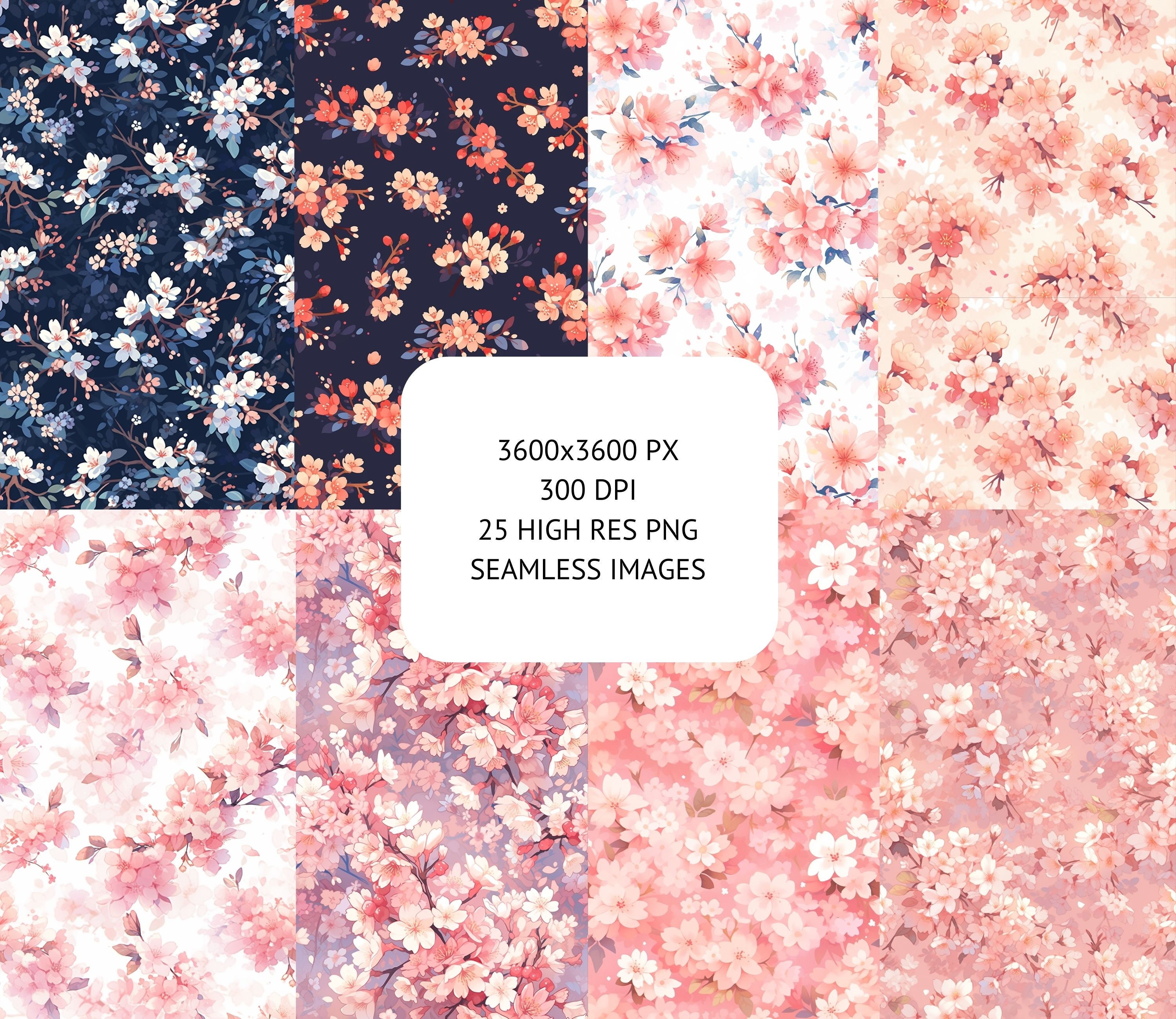 Cherry Blossom Seamless Pattern Sakura Anime Repeating Pattern - Etsy