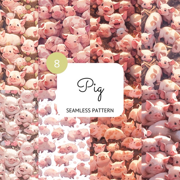 Pig Digital Paper - Etsy
