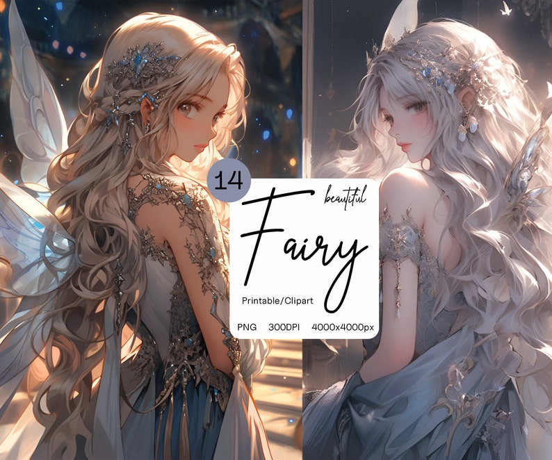 Beautiful Fairy Printable Clipart Fae Art Print Fairy Digital Poster ...