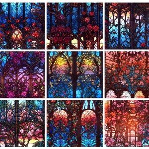Stained Glass Digital Download Seamless Pattern Flower Stained Glass ...