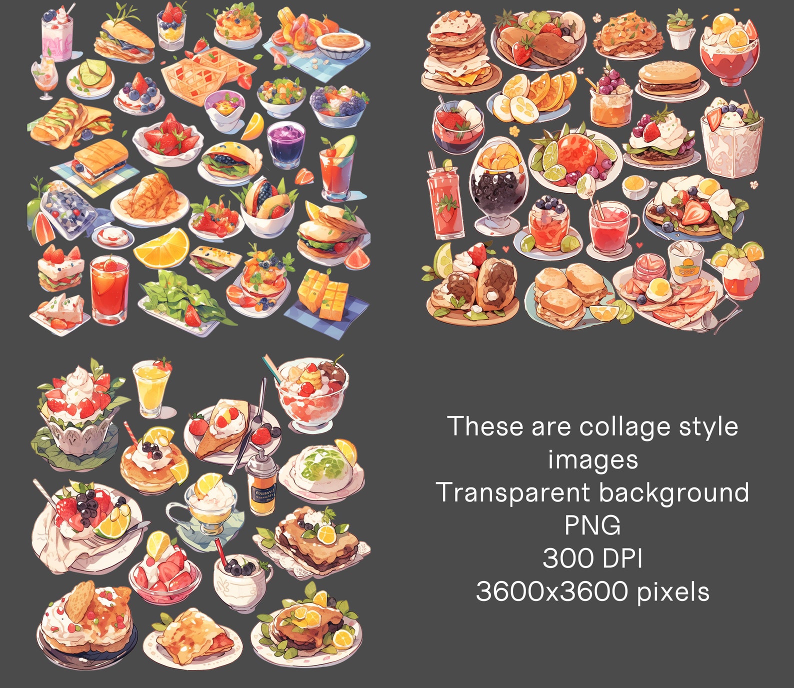 Summer Food and Drink Clipart Anime Food Cocktail Dessert Fruit ...