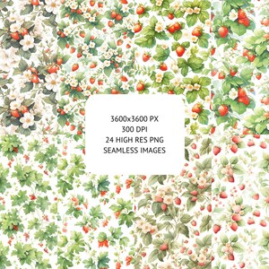 Fruits & Berries Seamless Pattern: Strawberry, Blueberry, Raspberry ...